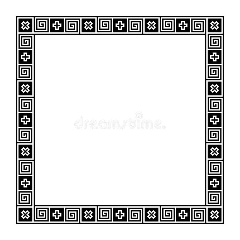 Classical Greek Meander, Square Frame, Made of Seamless Meander Pattern ...