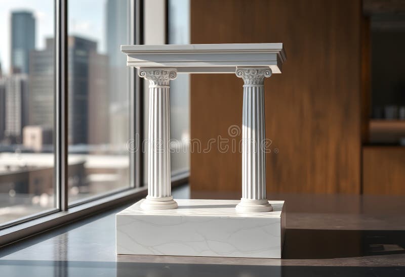 Classical Greek Pillar Product Stage Stock Illustration - Illustration ...