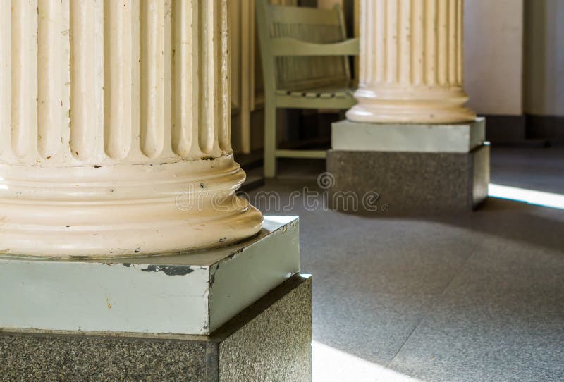 Classical Greek and Roman Indoor Architecture, Creme White Columns in ...