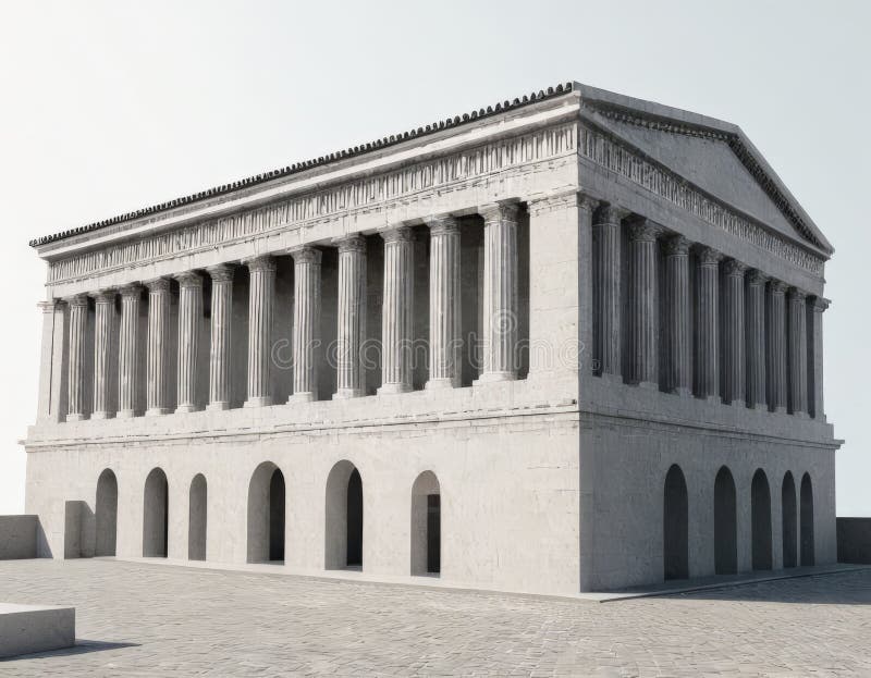 Classical Greek Temple with Iconic Columns in Bright Daylight Stock ...