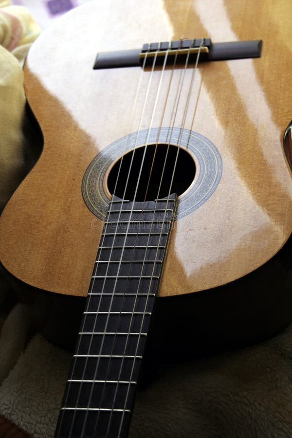 Classical guitar stock image. Image of recreation, fretboard - 976011