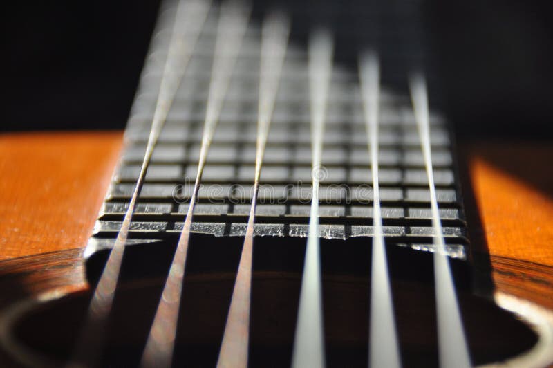 Classical Guitar. Issuing a Stringed Instrument Sounds Stock Image ...