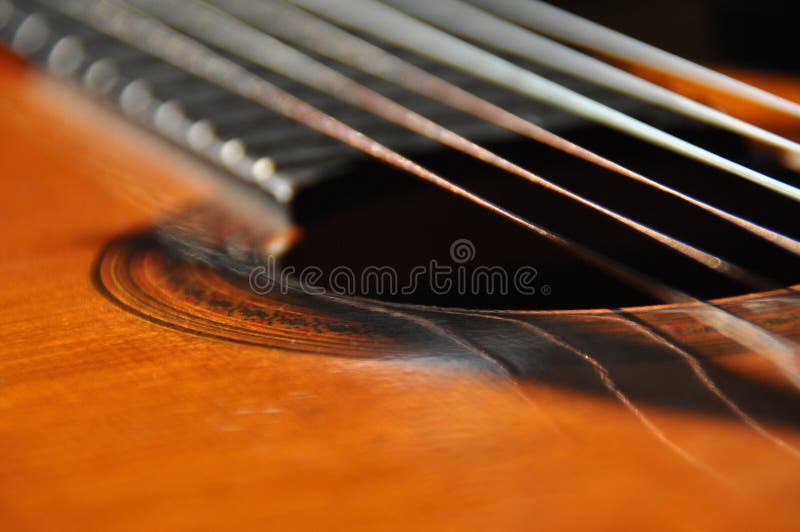 Classical Guitar. Issuing a Stringed Instrument Sounds Stock Photo ...