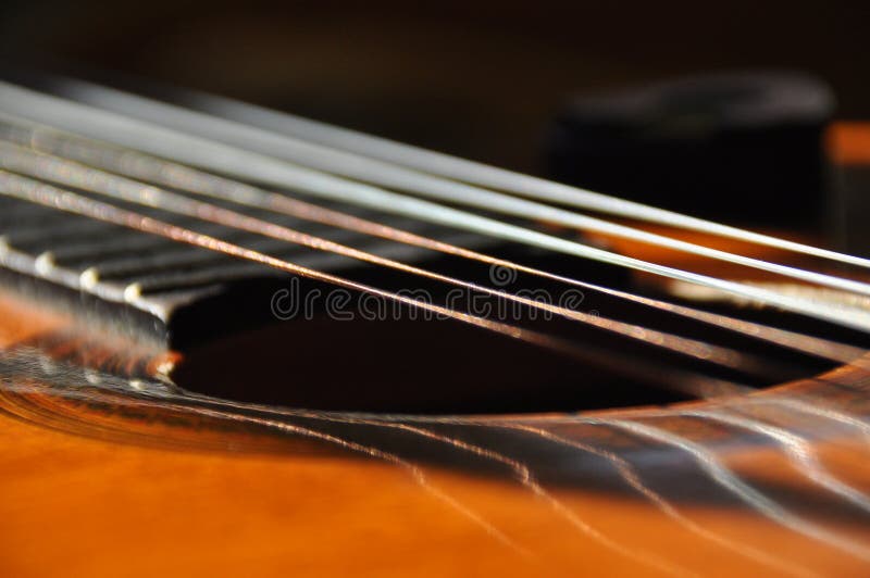 Classical Guitar. Issuing a Stringed Instrument Sounds Stock Image ...