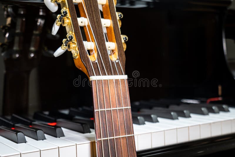 Classical Guitar - Musical Instruments Closeup - Spanish Guitar with ...
