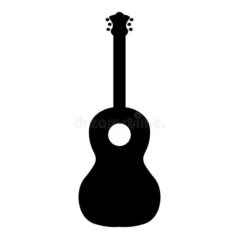 Classical Guitar Silhouette Black Color Design. Stock Vector ...