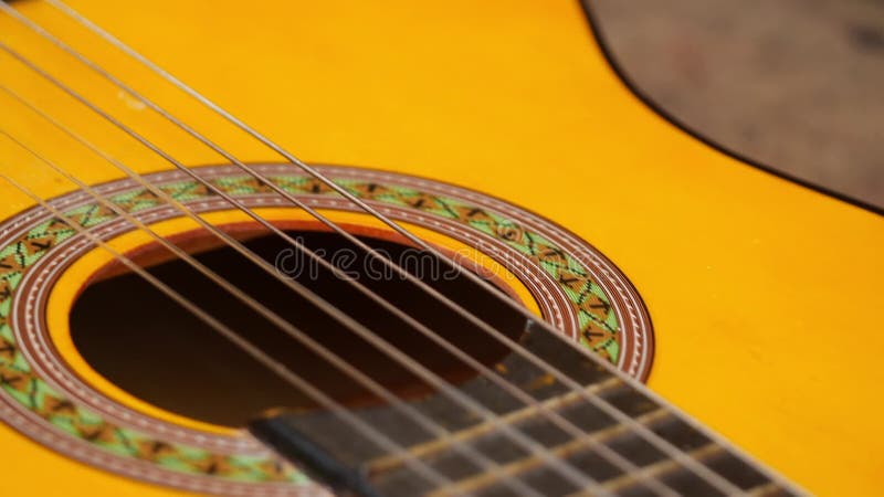 Classical Guitar Strings and Frets Close Up Macro Stock Video - Video ...