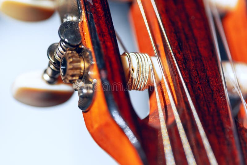 Classical Guitar Tuner Buttons Stock Photo - Image of music, studio ...