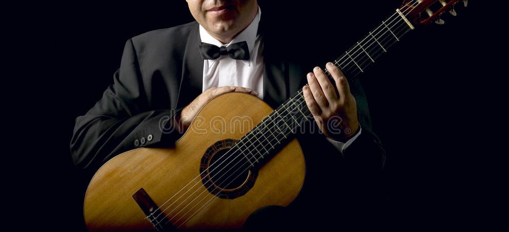 Classical Guitarist with Smoking Jacket Stock Photo - Image of ...