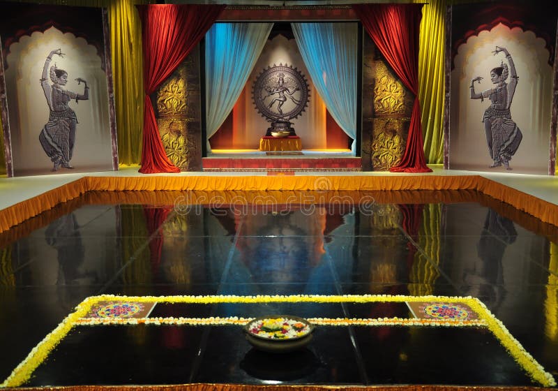 Classical Indian Dance Stage Stock Photo - Image of curtains, stage ...