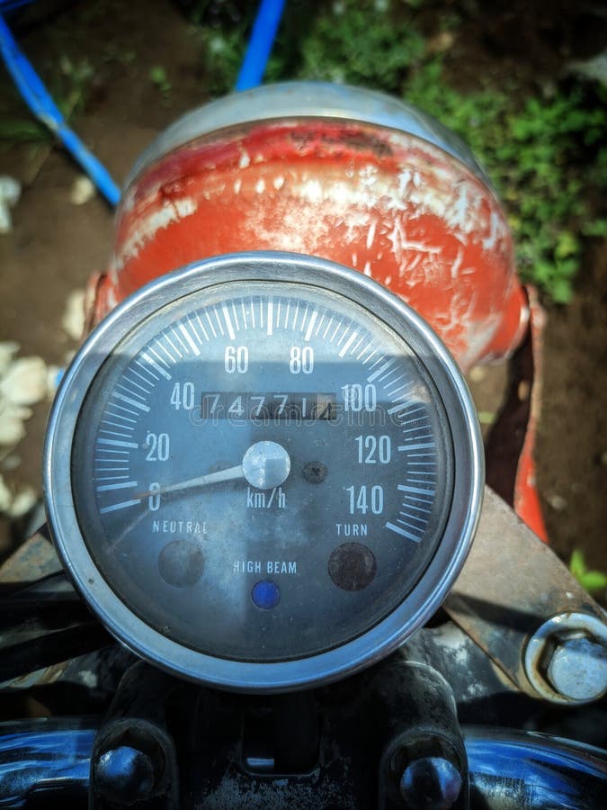 Classical Instrument Panel Belonging To Old Motorcycles Stock Image ...