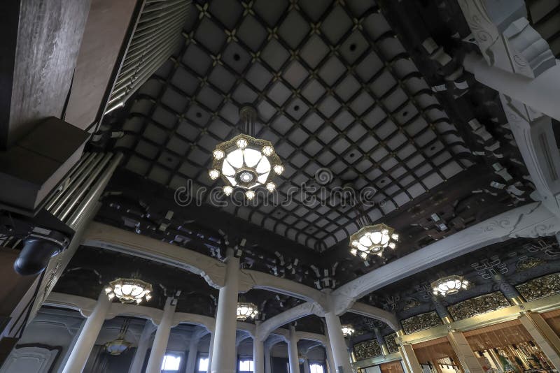 Classical Interior with Ornate Ceiling and Tall Columns, Tokyo Dec 7 ...