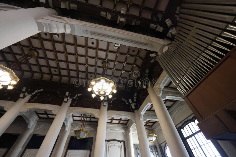 Classical Interior with Ornate Ceiling and Tall Columns, Tokyo Dec 7 ...
