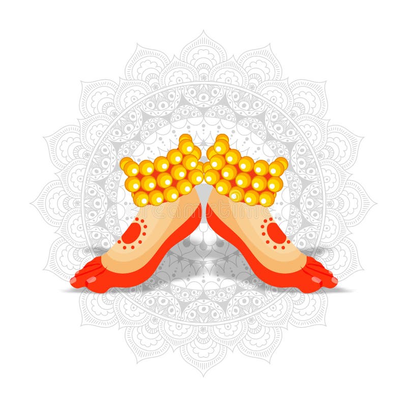 Classical or Kathakali Dancer Foot Activity Illustration on White ...