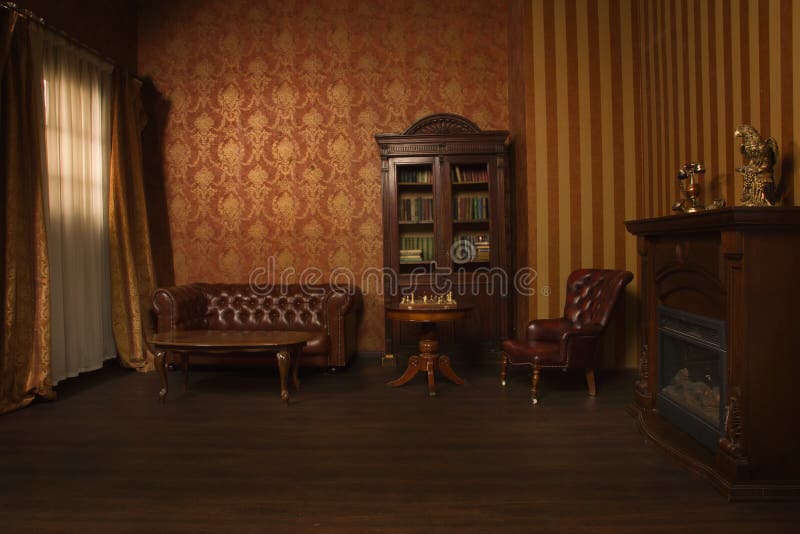 Classical library room stock photo. Image of brown, paisley - 92621756