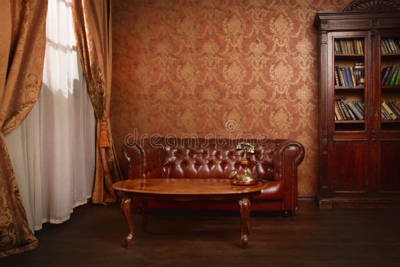 Classical library room stock image. Image of indoors - 92809377