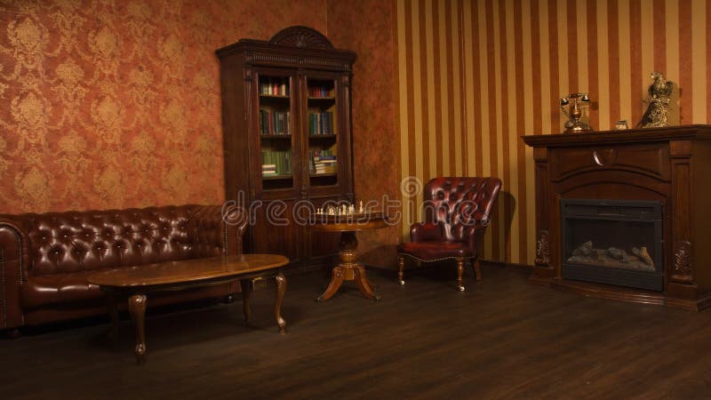 Classical library room stock image. Image of brown, bookcase - 92859107