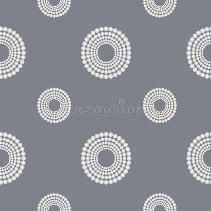 Classical Luxury Seamless Pattern with Round White Pearls Composition ...