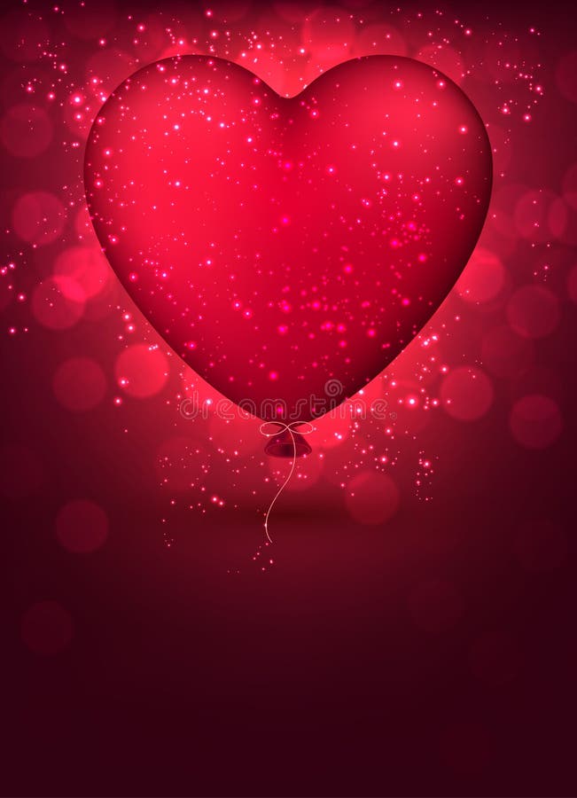 Classical Magenta Balloon Heart Background. Stock Vector - Illustration ...