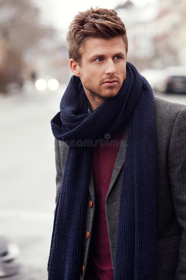 Classical Male Style. Shot of a Stylish Young Man Standing Outside ...