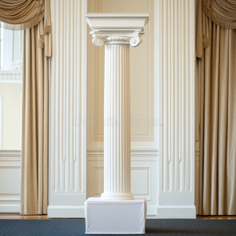 Classical Marble Columns in the Interior of the Room. 3d Rendering ...