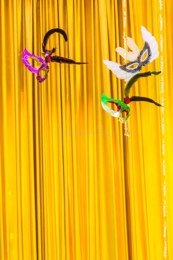 Classical Mask Floating on Stage of Life. Stock Image - Image of ...