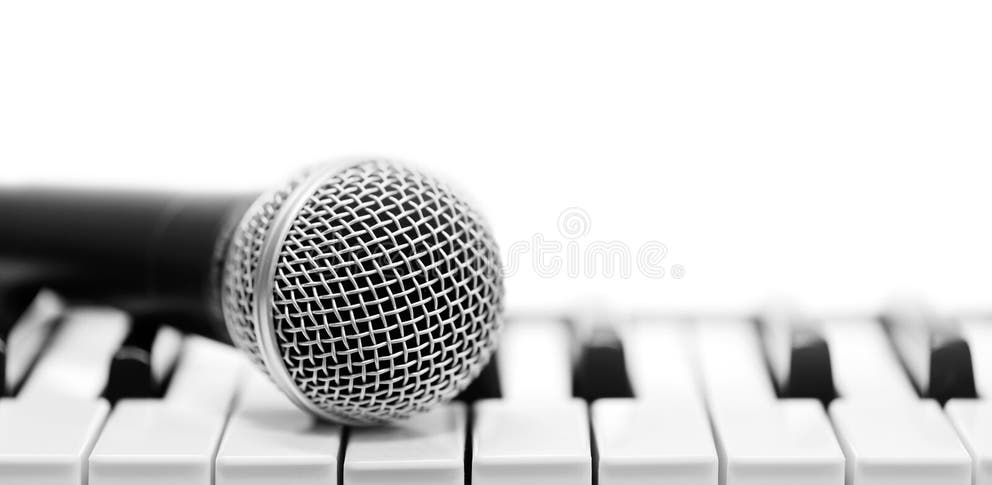 Classical Microphone on Keyboard Stock Photo - Image of midi, play ...