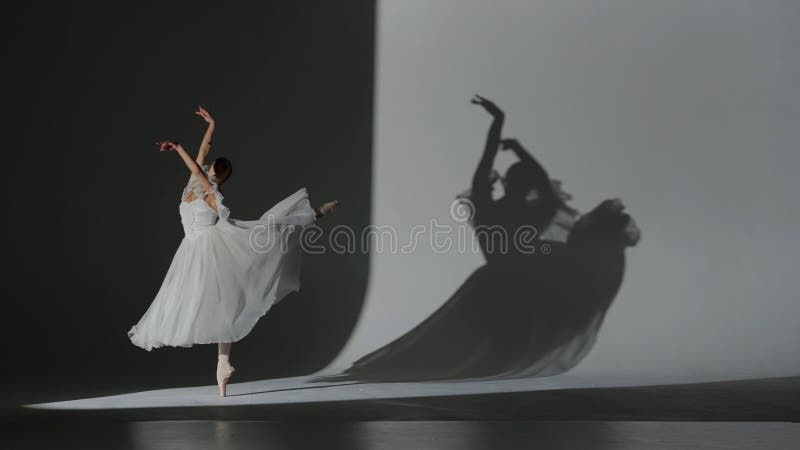Portrait of Female on White Background in Studio Under Spotlight ...
