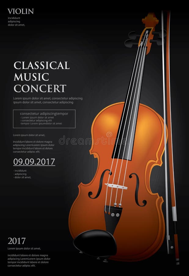 The Classical Music Concept Violin Stock Vector - Illustration of retro ...