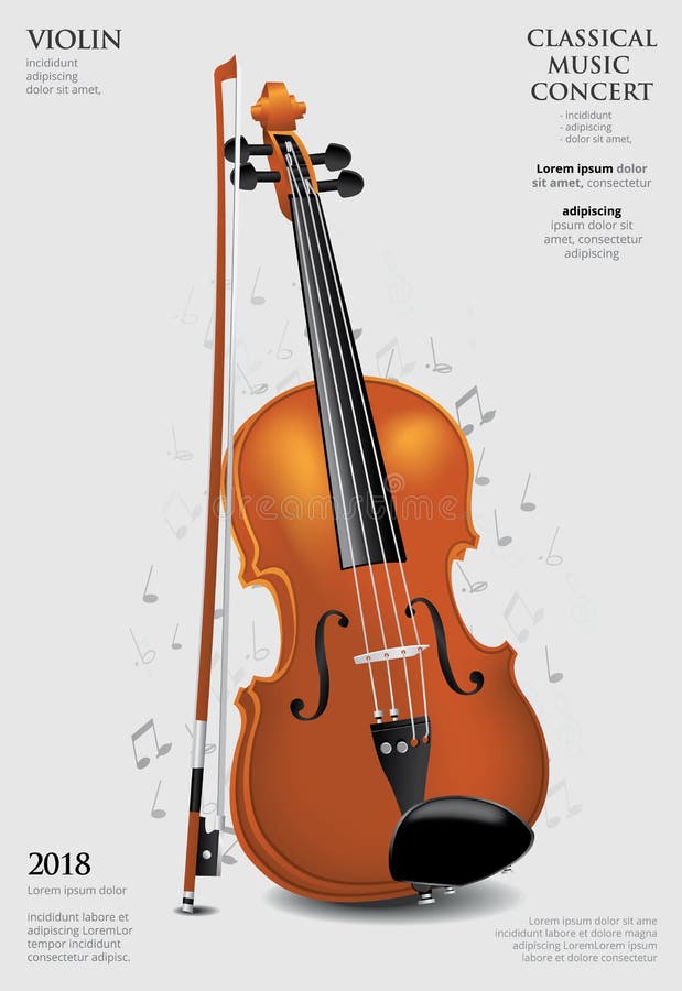 The Classical Music Concept Violin Stock Vector - Illustration of retro ...