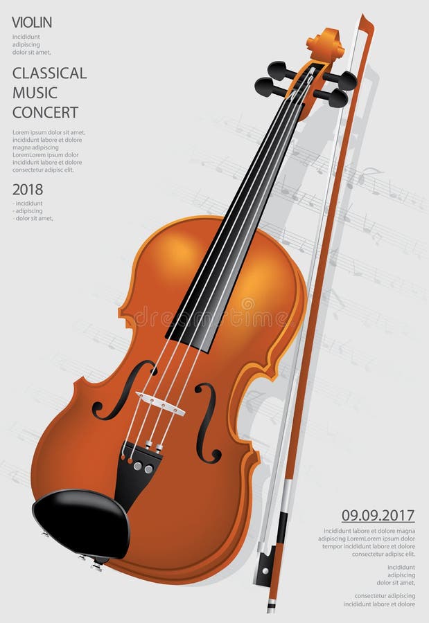 The Classical Music Concept Violin Stock Vector - Illustration of retro ...