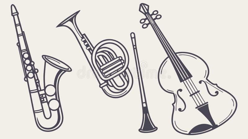 Classical Orchestral Musical Instruments Stock Illustrations – 751 ...