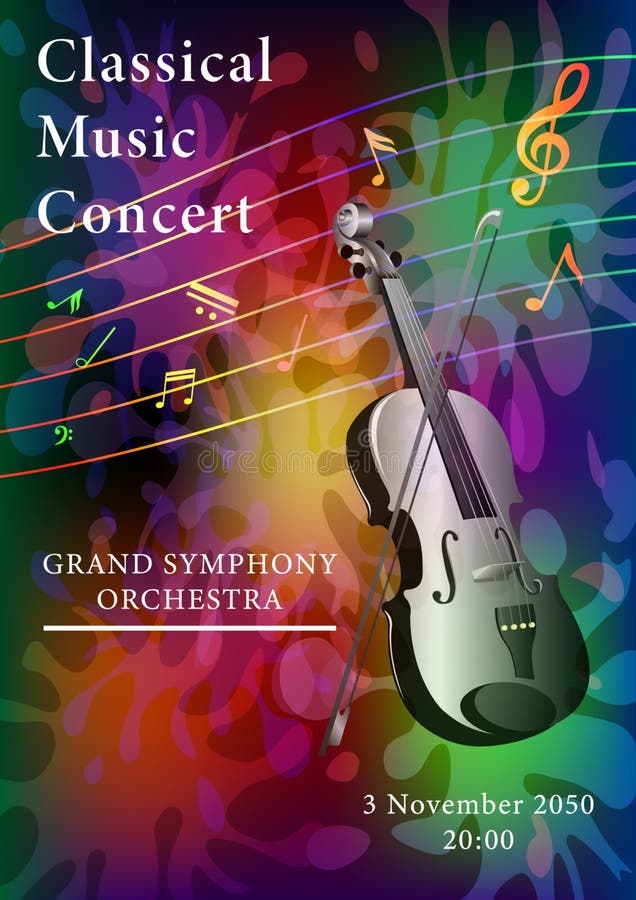Classical music poster stock vector. Illustration of equipment - 155691817