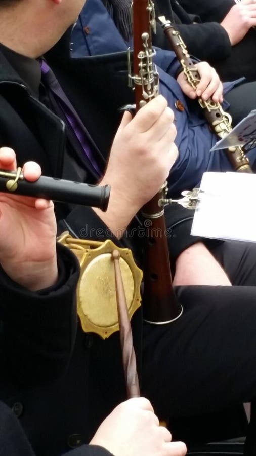 Classical Musicians Playing Wind Instruments Stock Image - Image of ...