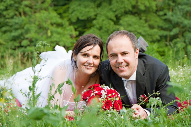 A Classical Newly Wed Couple Portrait Stock Image - Image of bride ...