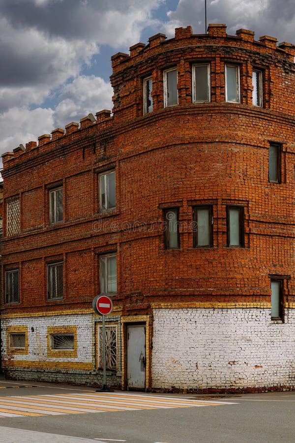 Classical Old Red Brick Building in Fortress Style Stock Photo - Image ...