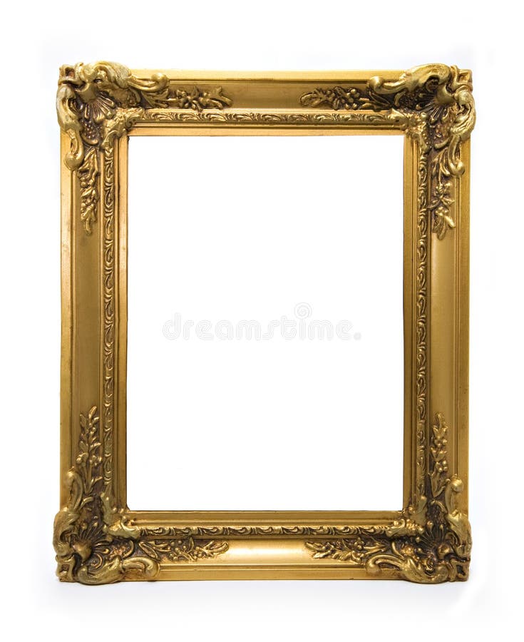 Classical Ornamented Golden Frame Stock Image - Image of object ...