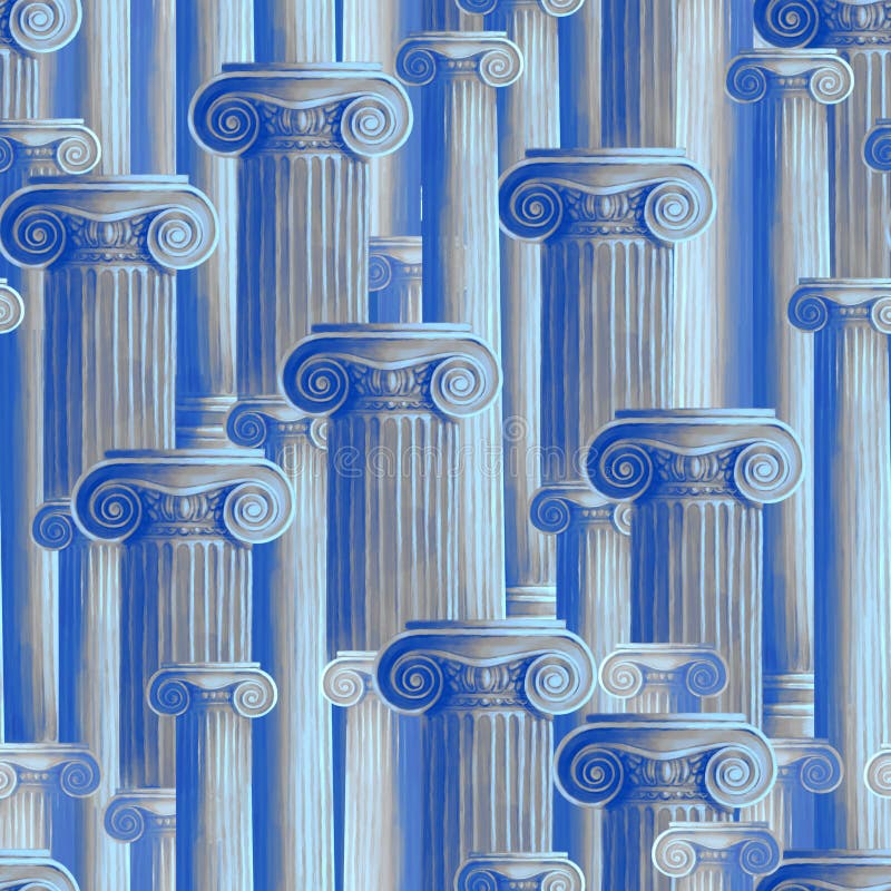 Classical Pattern of Ancient Columns Stock Illustration - Illustration ...