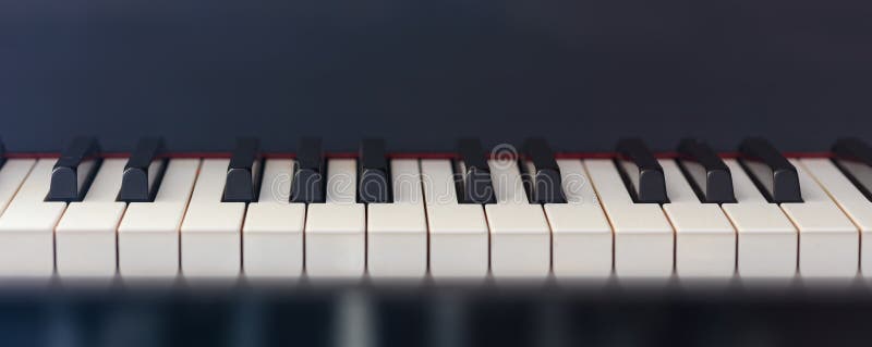 Piano Keyboard, Front View, Copy Space Stock Image - Image of detail ...