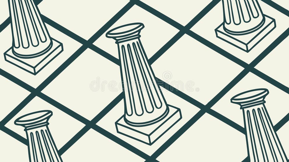 Classical Pillar Pattern, Architectural Strength, Vector Design ...