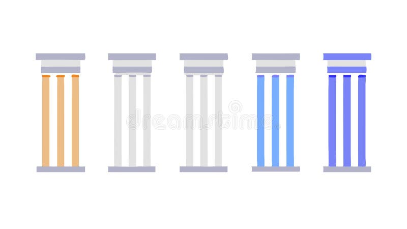 Classical Pillars Architectural Columns Icon, Ancient History, Vector ...