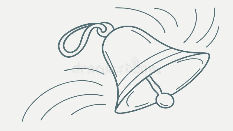 Classical Ringing Bell, Announcing and Signifying Alert, Vector Design ...