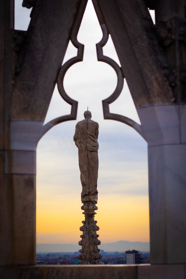 Classical Sculpture of a Man in Venice with the Framework of Another ...