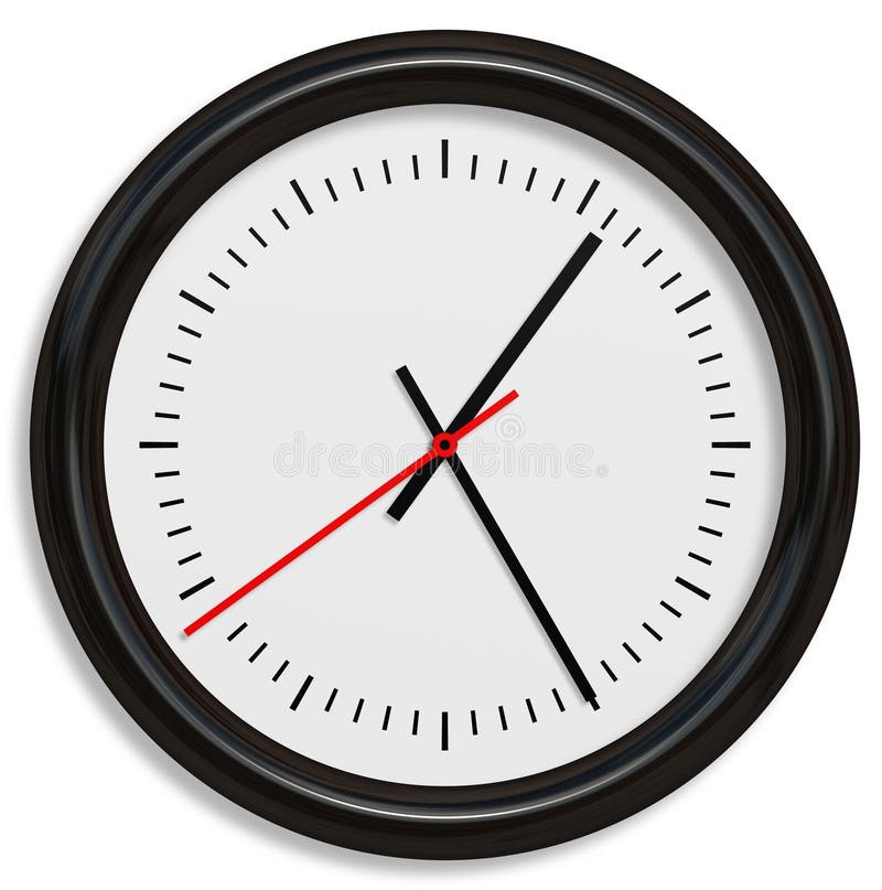 Classical Clock Dial with Two Arrows in Separate Layers. Isolated on ...