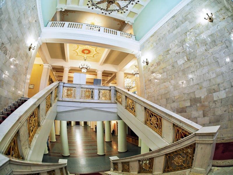 Classical Staircase Inside the Opera House, Chelyabinsk Stock Image ...