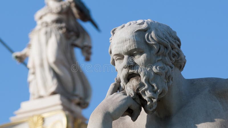Classical Statue of Greek Philosopher Socrates Stock Video - Video of ...