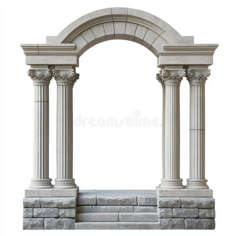 A Classical Stone Archway with Columns and Steps, Designed for ...