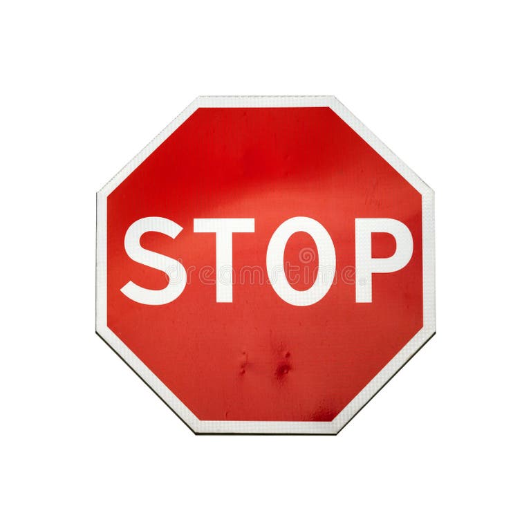 Classical Stop Road Sign Isolated on White Stock Photo - Image of ...
