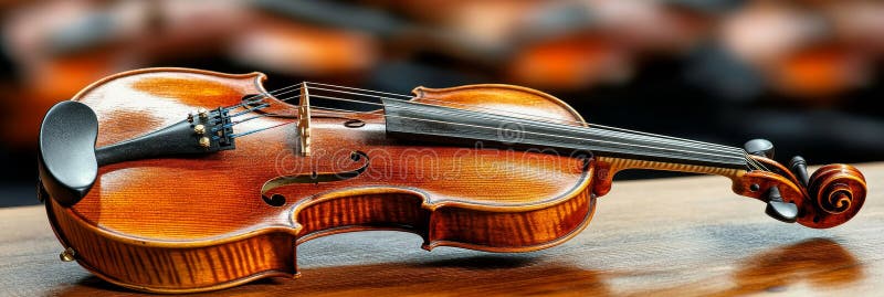 Classical String Instrument a Detailed View of a Violin Resting on a ...
