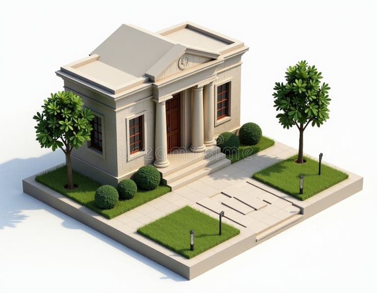 Classical Style Building Isometric View Stock Illustration ...